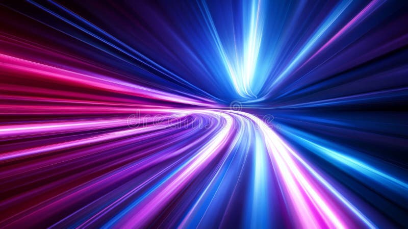 Abstract Speed Light Trails in Purple and Blue Stock Illustration ...