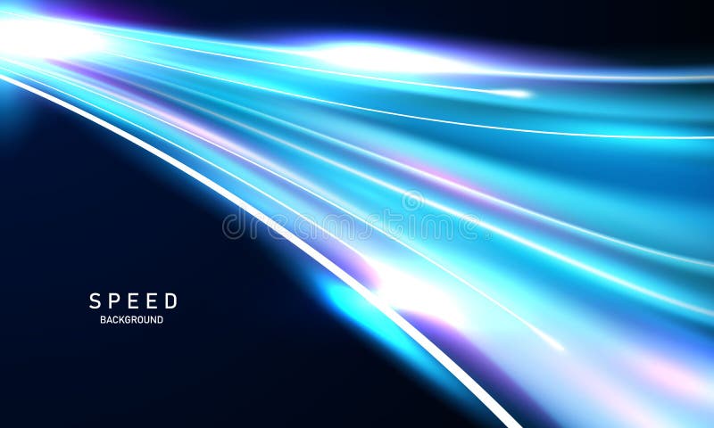 Abstract Speed Blue Line Background Poster with Dynamic. Light Effect ...