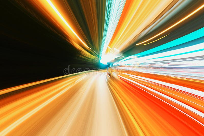 Abstract Speed Motion on a Highway Road Stock Photo - Image of lamp ...