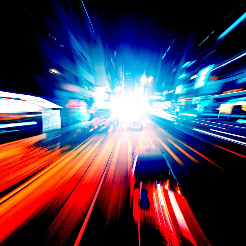 Abstract Speed Motion on a Highway Road Stock Photo - Image of lamp ...