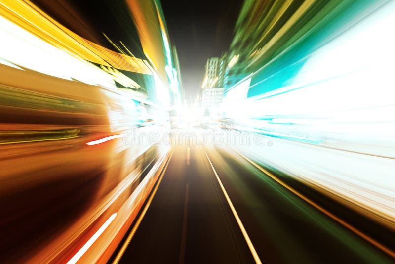 Abstract Speed Motion on a Highway Road Stock Photo - Image of lamp ...