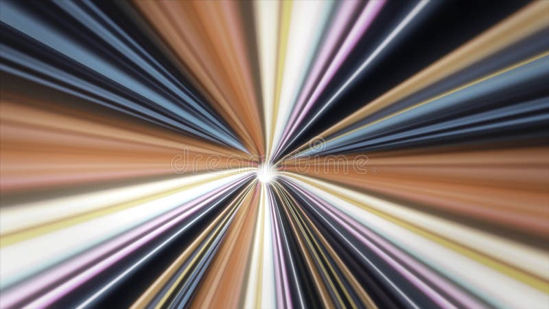 Abstract Speed Tunnel of Colorful Shining Rays on Black Background ...