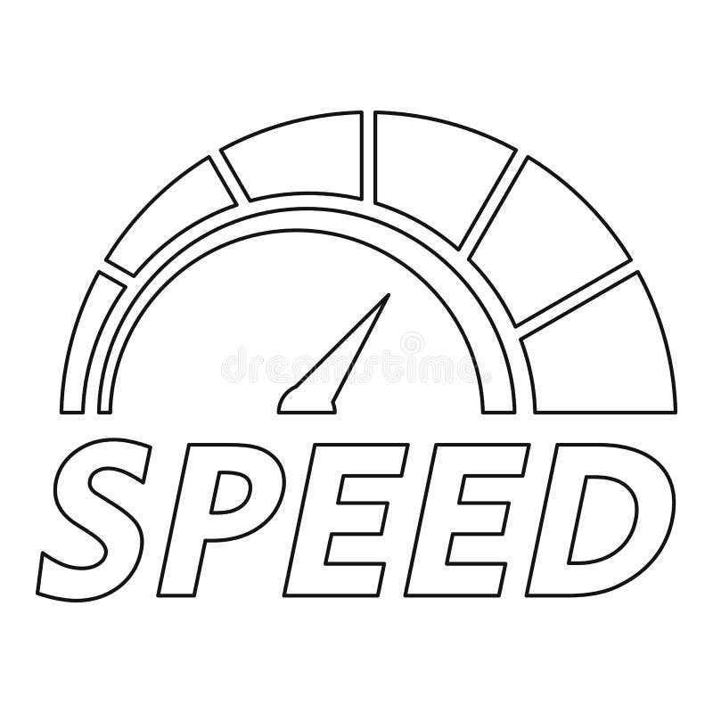 Abstract Speedometer Logo, Outline Style Stock Vector - Illustration of ...