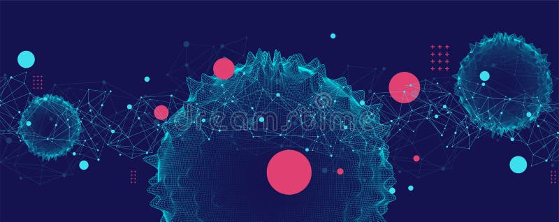Abstract Sphere Background with Plexus Effect. 3D Surface Stock Vector ...