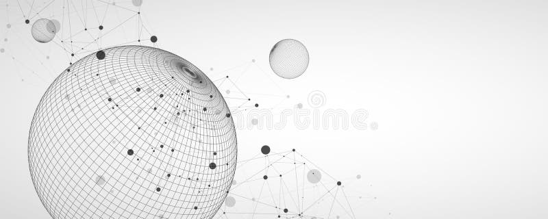Abstract Sphere Background with Plexus Effect. 3D Surface Stock Vector ...