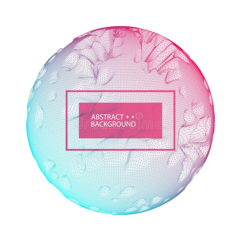 Abstract Sphere Background with Waves. 3D Surface Stock Vector ...