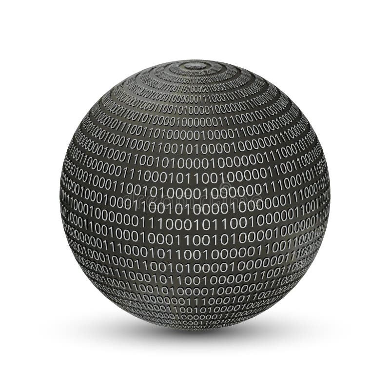 Abstract Sphere with Binary Numbers on the Surface. Stock Vector ...