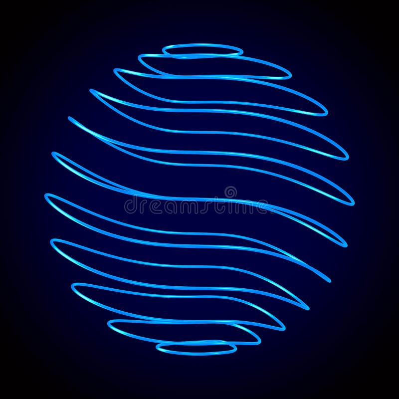 Abstract Sphere on Blue Background. Isolated 3D Illustration Stock ...