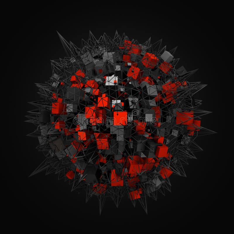 Abstract Sphere with Chaotic Structure Stock Illustration ...