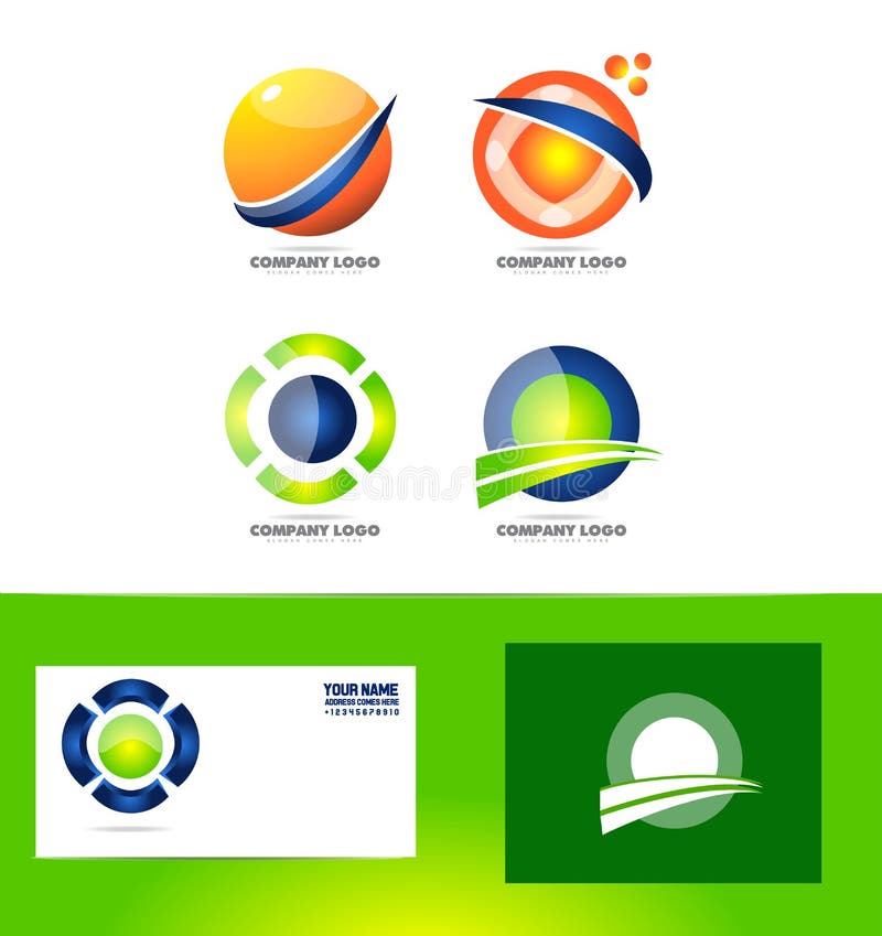 Circle Sphere Logo Icon Set Stock Vector - Illustration of identity ...
