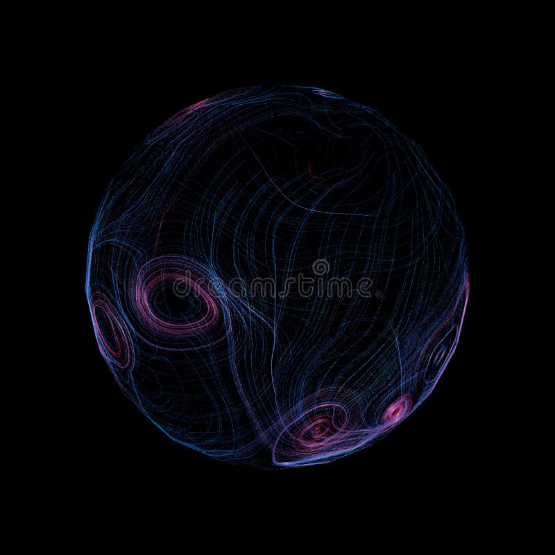 3d Abstract Sphere. Array with Dynamic Particles. Modern Science and ...