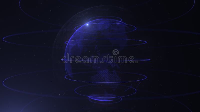 Abstract Sphere. Connected Navy Blue Dots with Lines. Globalization ...