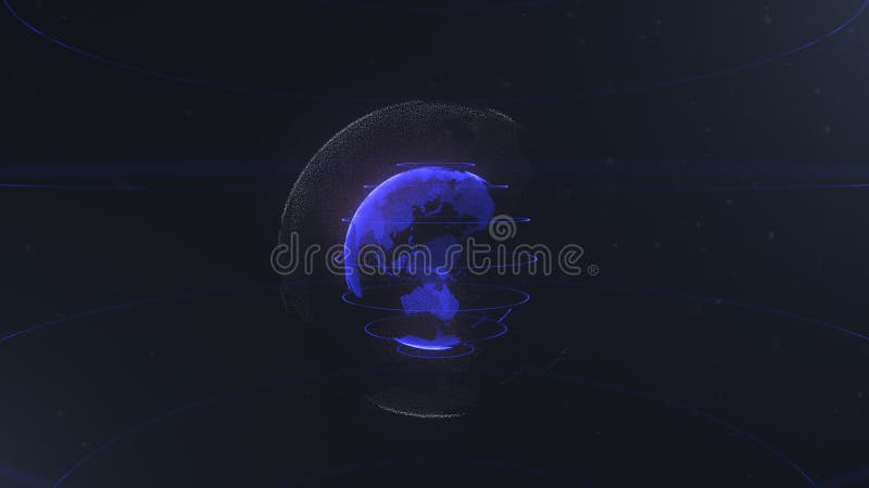 Abstract Sphere. Connected Navy Blue Dots with Lines. Globalization ...