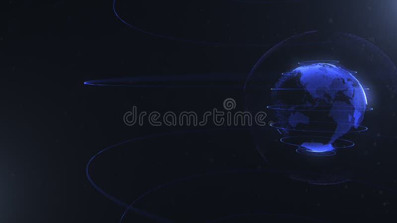 Abstract Sphere. Connected Navy Blue Dots with Lines. Globalization ...