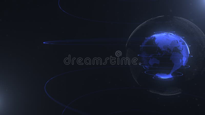 Abstract Sphere. Connected Navy Blue Dots with Lines. Globalization ...