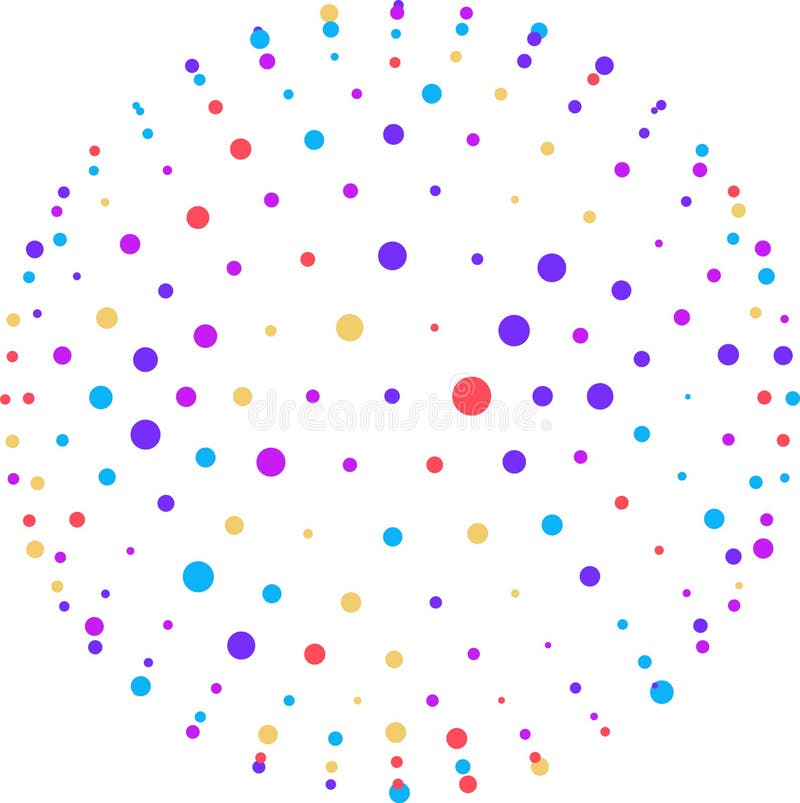 Abstract Sphere Consisting of Colorful Dots of Various Sizes on a White ...