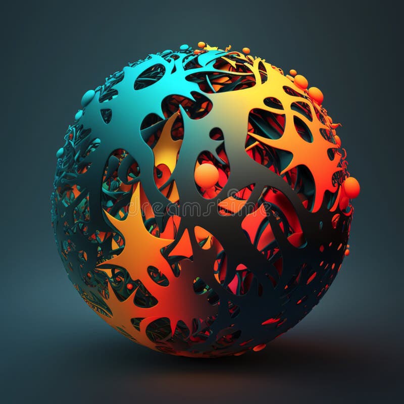 Abstract Sphere, 3d Render Ai, Generative Stock Illustration ...