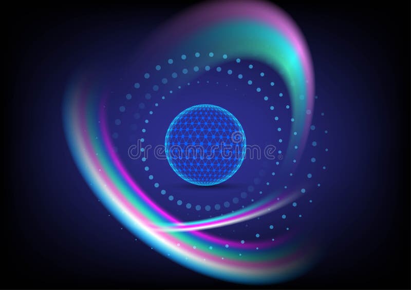 Abstract Sphere Design and Gradient Ring Technology Background Stock ...