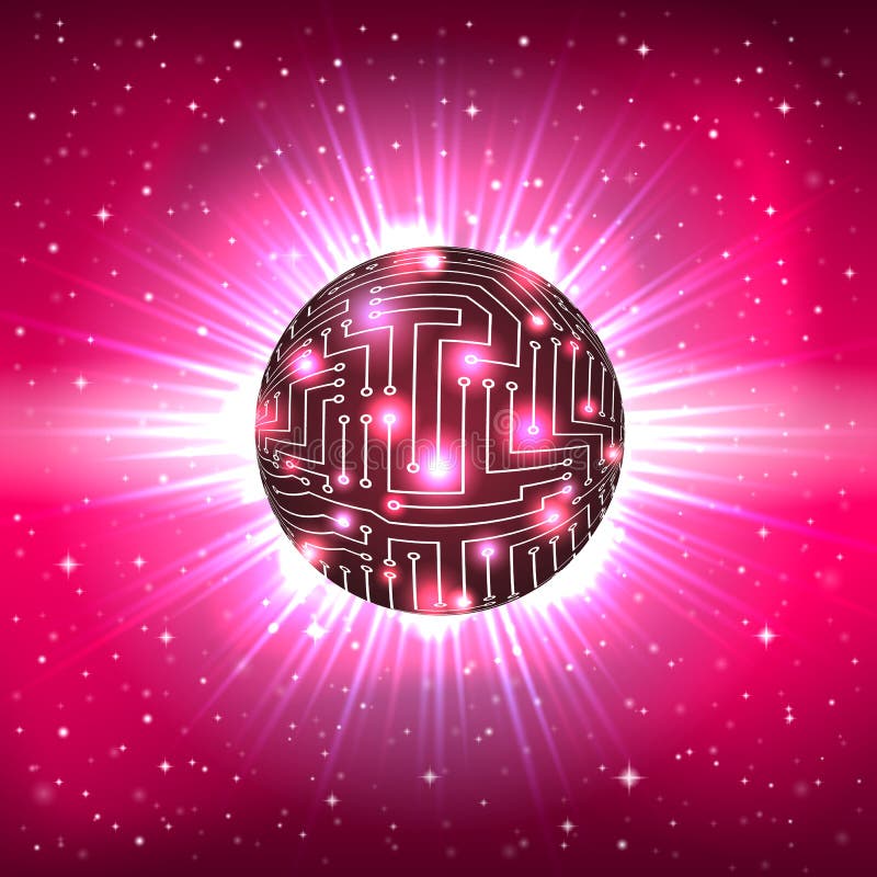 Abstract Sphere of Electronic Circuitry Stock Vector - Illustration of ...