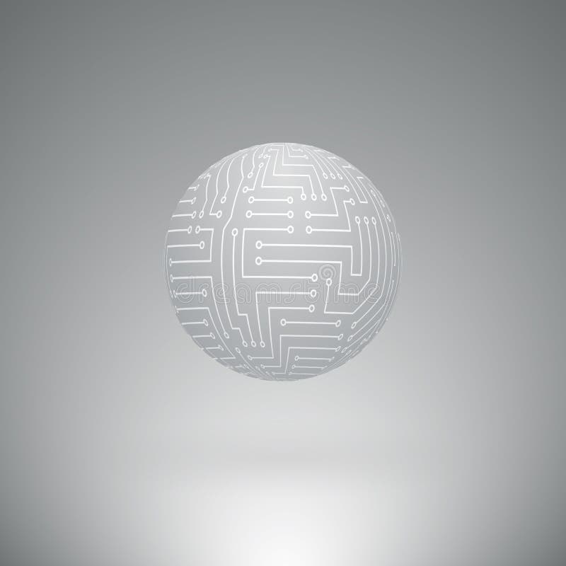 Abstract Sphere of Electronic Circuitry Stock Vector - Illustration of ...