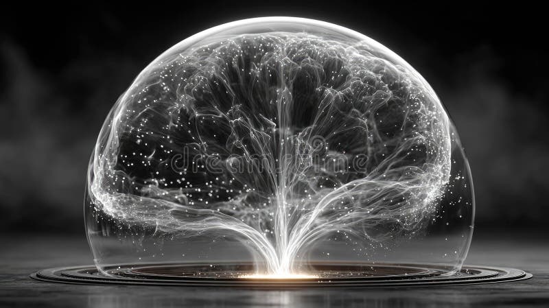 Abstract Sphere Formed by Glowing Neural Connections and Fine Digital ...