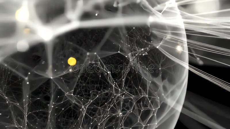 Abstract Sphere Formed by Glowing Neural Connections and Fine Digital ...