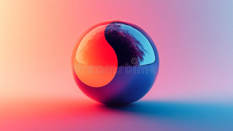 Abstract Sphere with Gradient Colors and Reflections Stock Illustration ...