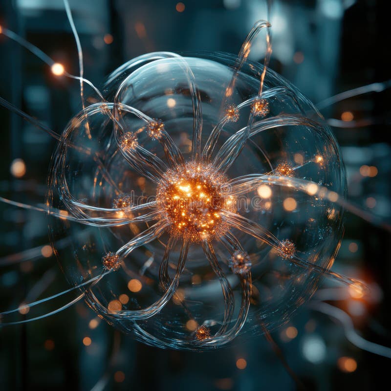 Abstract Sphere with Intricate Filament Network Stock Illustration ...