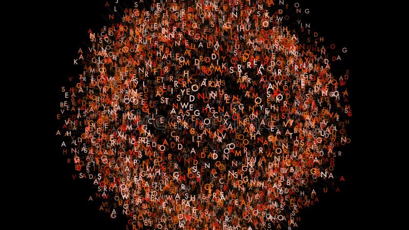 Dynamic Sphere of Letters Collage with Abstract, Modern, Vibrant Design ...