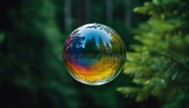 Abstract Sphere of Multi Colored Bubbles Reflects Nature Beauty ...