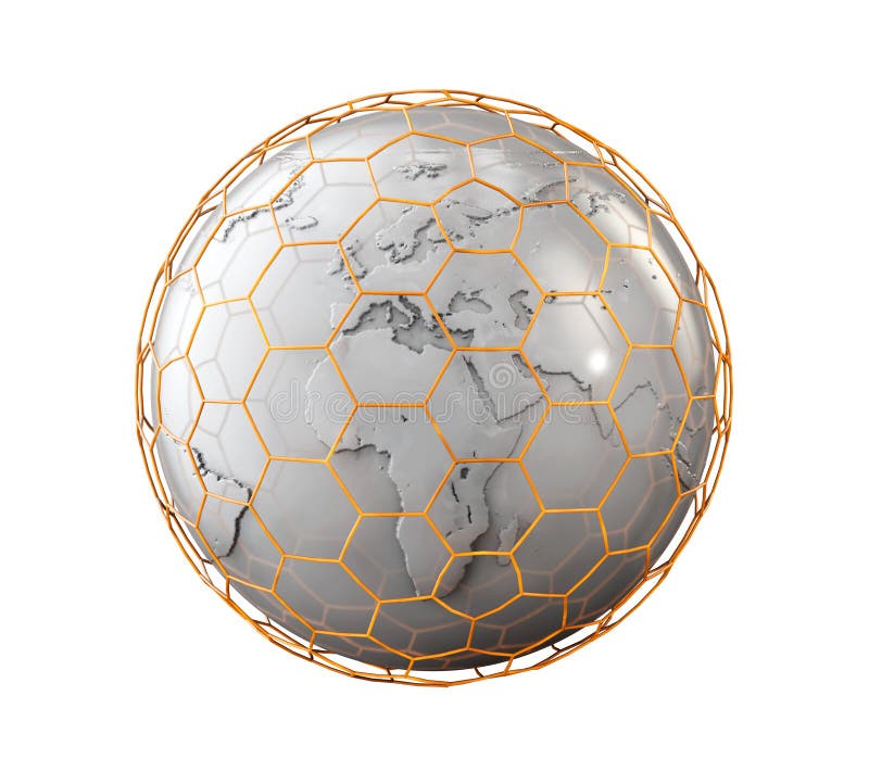 Abstract Sphere with Nano Net Logo. Isolated on White, 3d Illustration ...