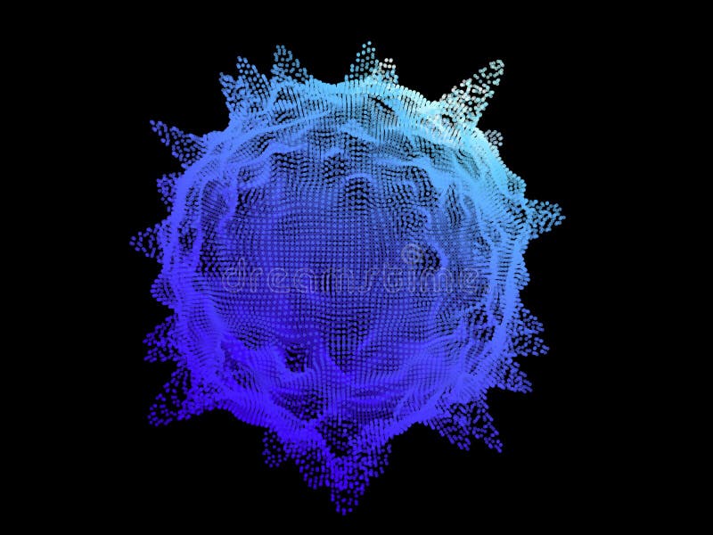 Abstract 3D Sphere of Noise Points Array. Grid Vector Illustration ...