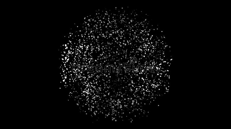 Abstract Sphere with Particles. Dynamic Circular Motion on Black ...