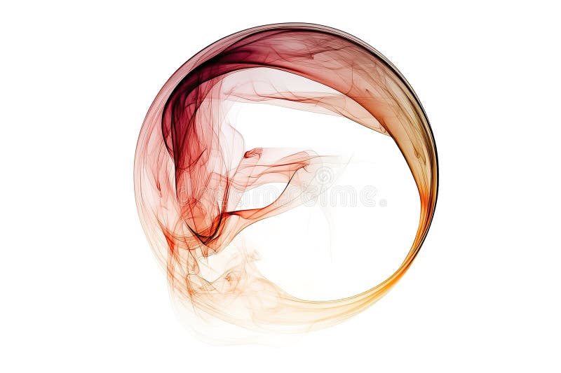 Abstract Sphere Red, Orange, and White Circular Smoke Pattern on White ...