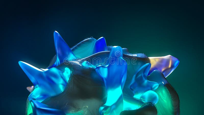 3D Render of Abstract Surreal Elegant Spherical Shape Artwork Stock ...