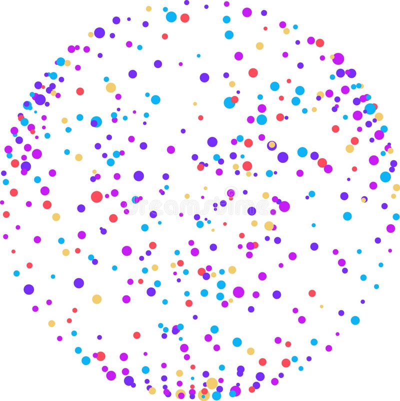 Abstract Sphere Shape Formed by Colorful Polka Dots of Various Sizes on ...