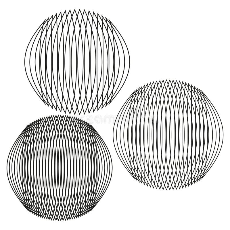 Abstract Sphere Shape. Geometric Wire Frame. Optical Illusion Vector ...