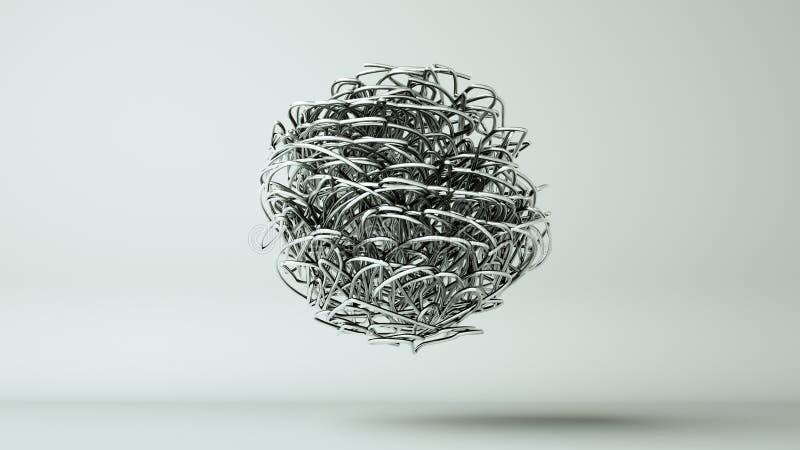 Abstract Sphere of Steel and Wire in the Studio Stock Illustration ...