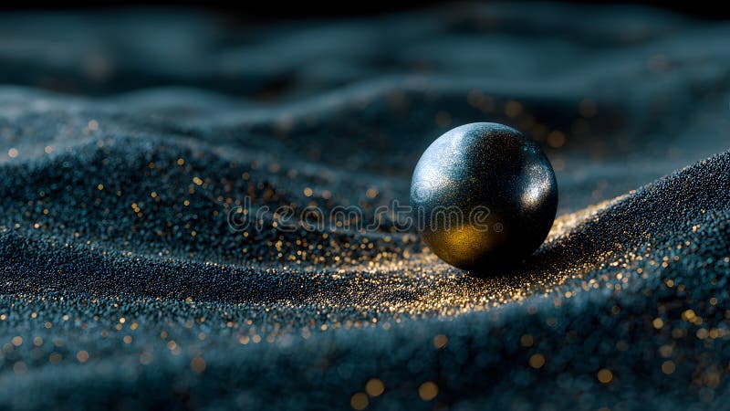 Abstract Sphere on Textured Surface with Sparkling Light for a Mystical ...