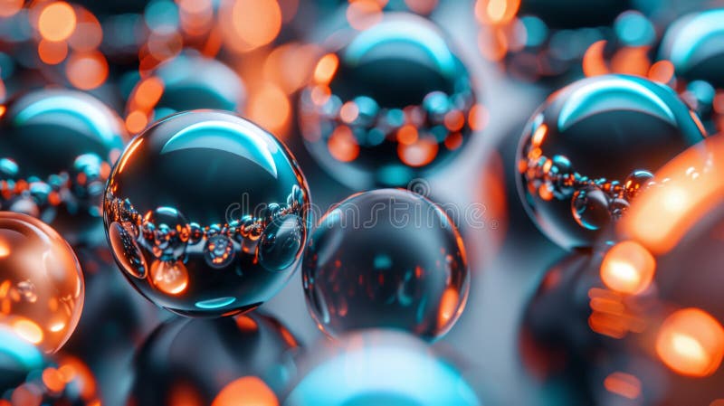 Abstract Spheres Background - Futuristic, Shiny Orbs Texture, 3D Render ...