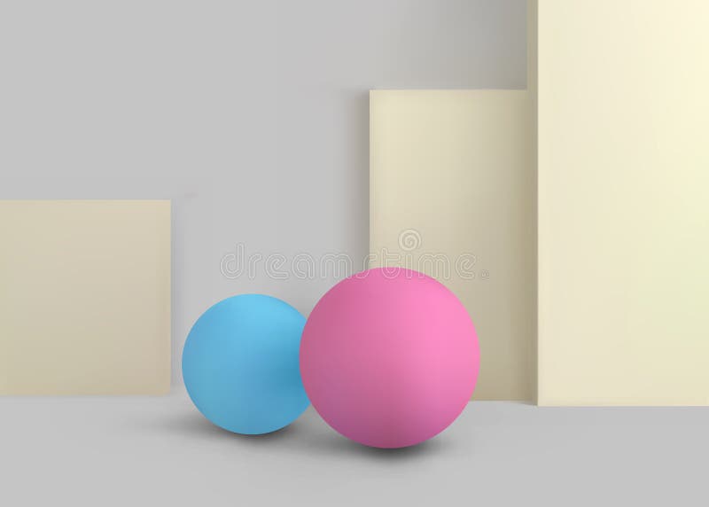 Abstract Spheres and Boxes Form Stock Vector - Illustration of ...