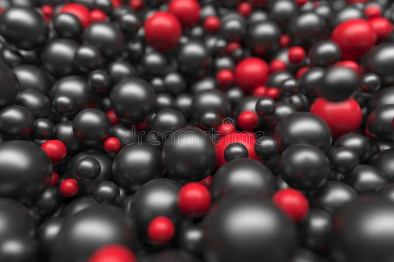 Abstract Spheres Composition with Red and Black Balls Stock ...
