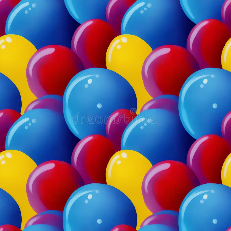 Abstract Spheres of Different Colors and Different Sizes. Seamless ...