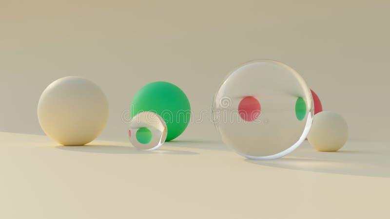 Abstract Spheres on Flat Surface. 3D Stock Illustration - Illustration ...