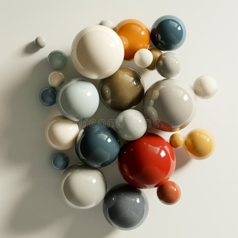 Abstract Spheres in Harmonious Colors Stock Photo - Image of decoration ...