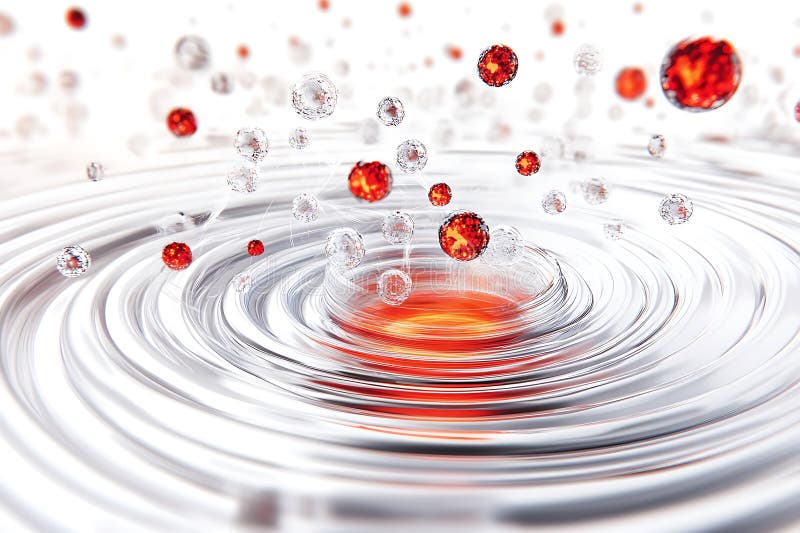 Abstract Spheres and Ripple Effect Futuristic Technology Background ...