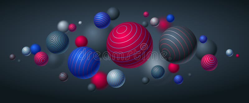 Abstract Spheres Vector Background, Composition of Flying Balls ...