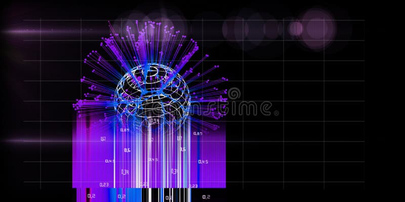 Abstract Spherical Algorithm Analysis Data With Blurred Lines And Lens Effects Ai Stock