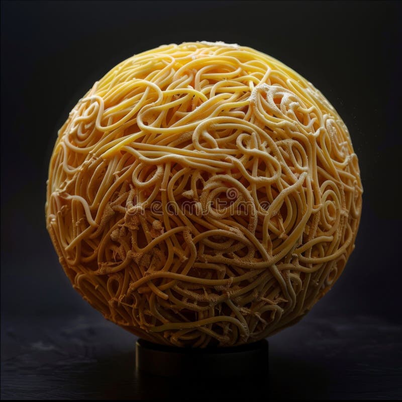 Abstract Spherical Art with Spaghetti Noodles. a Unique and Creative 3D ...