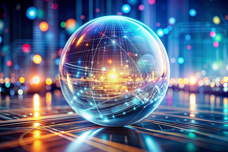 Abstract Spherical Data Algorithm And Ai Visualization For Business And 7802